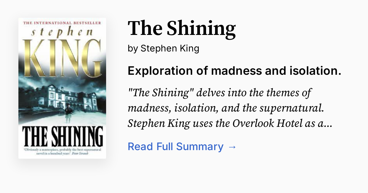 The Shining by Stephen King | Summary, Analysis, FAQ