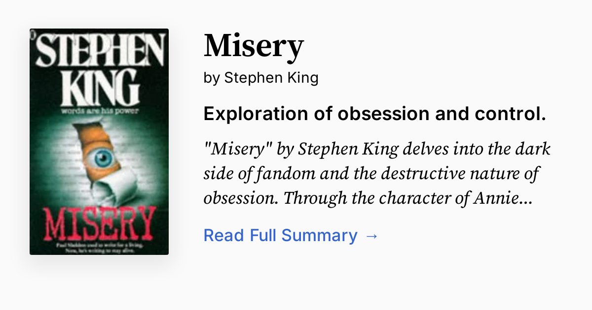 Misery by Stephen King | Summary, Analysis, FAQ