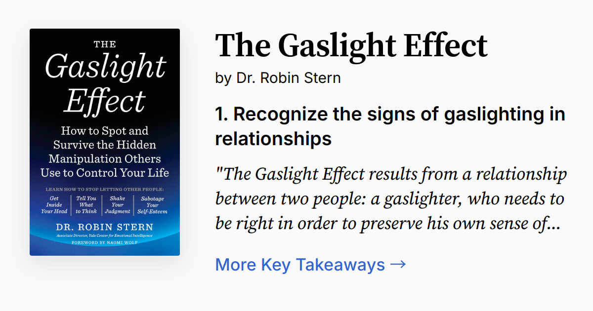 The Gaslight Effect | Summary, Quotes, FAQ, Audio