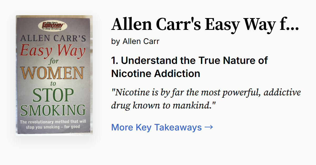 Allen Carr's Easy Way for Women to Stop Smoking | خلاصه, Audio, Quotes, FAQ