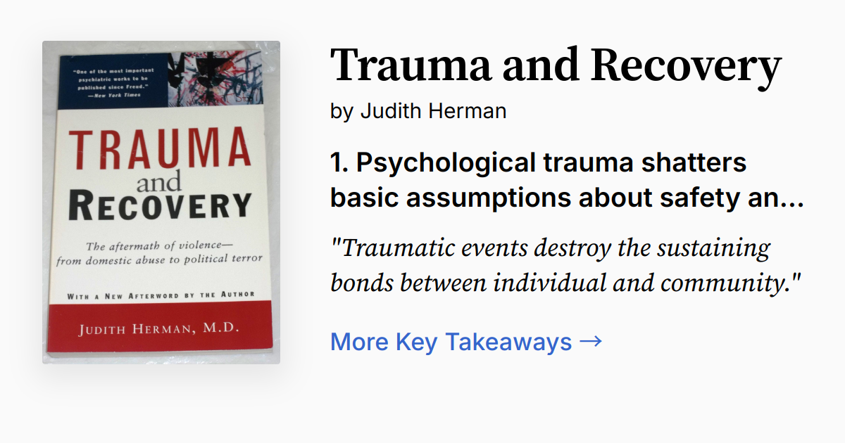 Trauma and Recovery | Summary, Audio, Quotes, FAQ