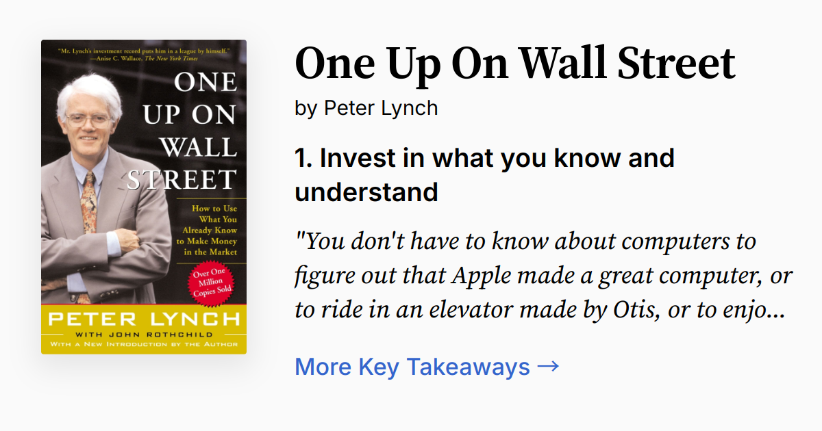 One Up On Wall Street | Summary, Quotes, FAQ, Audio