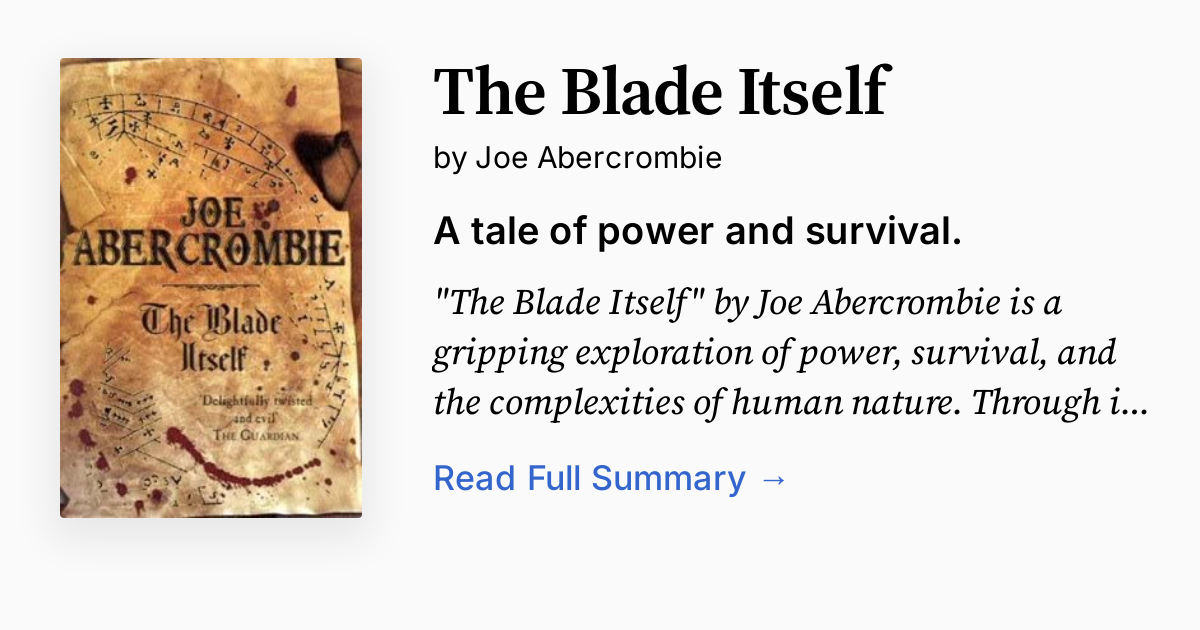 The Blade Itself | Summary, Analysis, FAQ