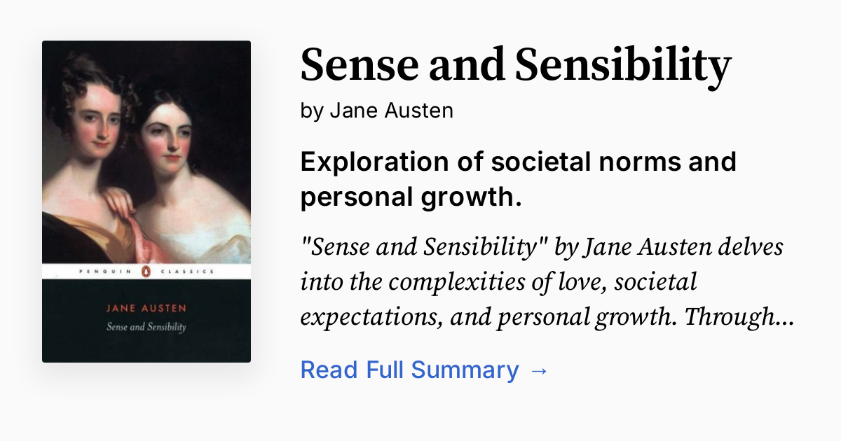 Sense and Sensibility | Summary, Analysis, FAQ