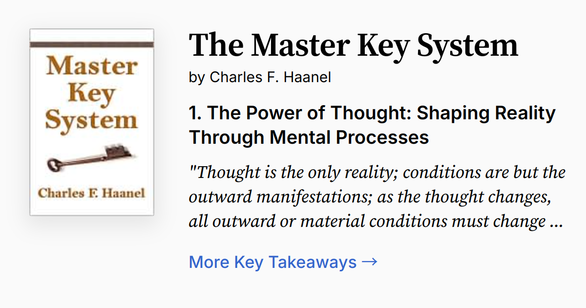 The Master Key System | Summary, Audio, Quotes, FAQ