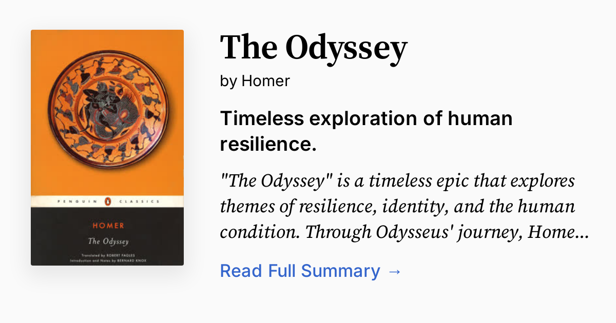 The Odyssey by Homer | Summary, Analysis, FAQ