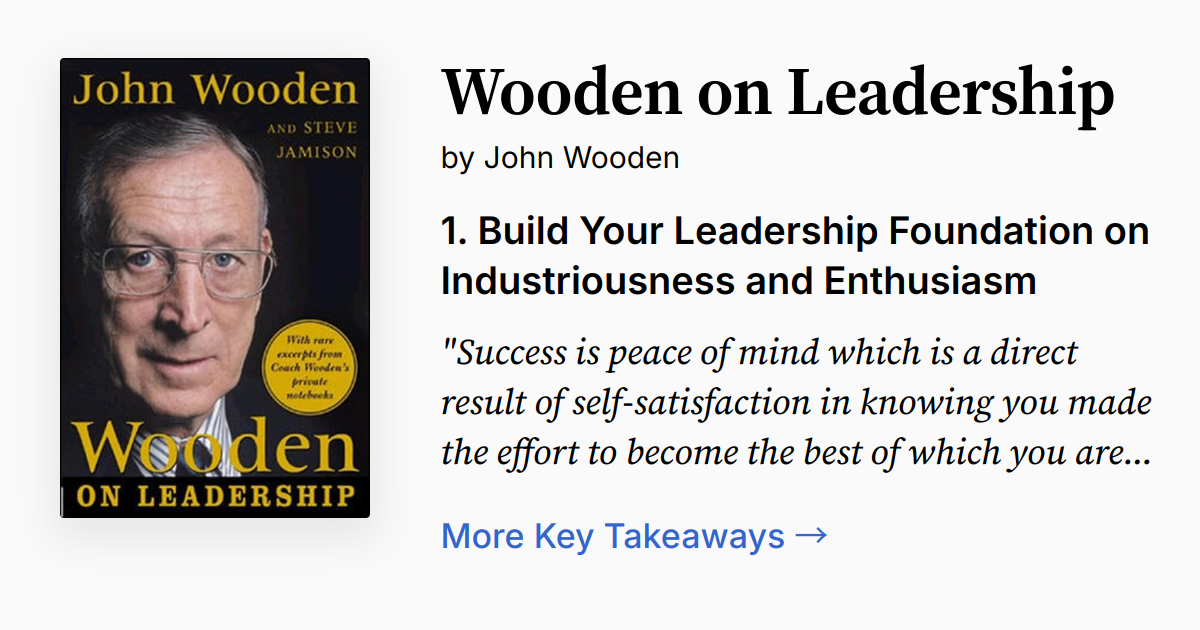 Wooden on Leadership | Summary, Quotes, FAQ, Audio