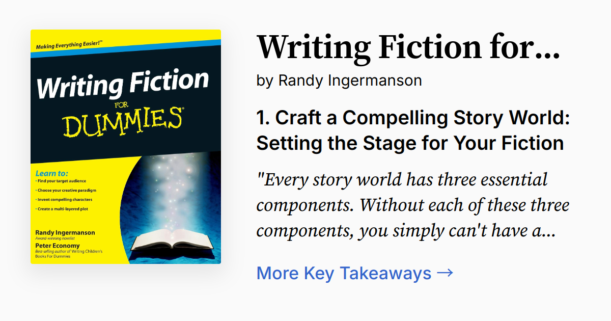 Writing Fiction for Dummies | Summary, Quotes, FAQ, Audio