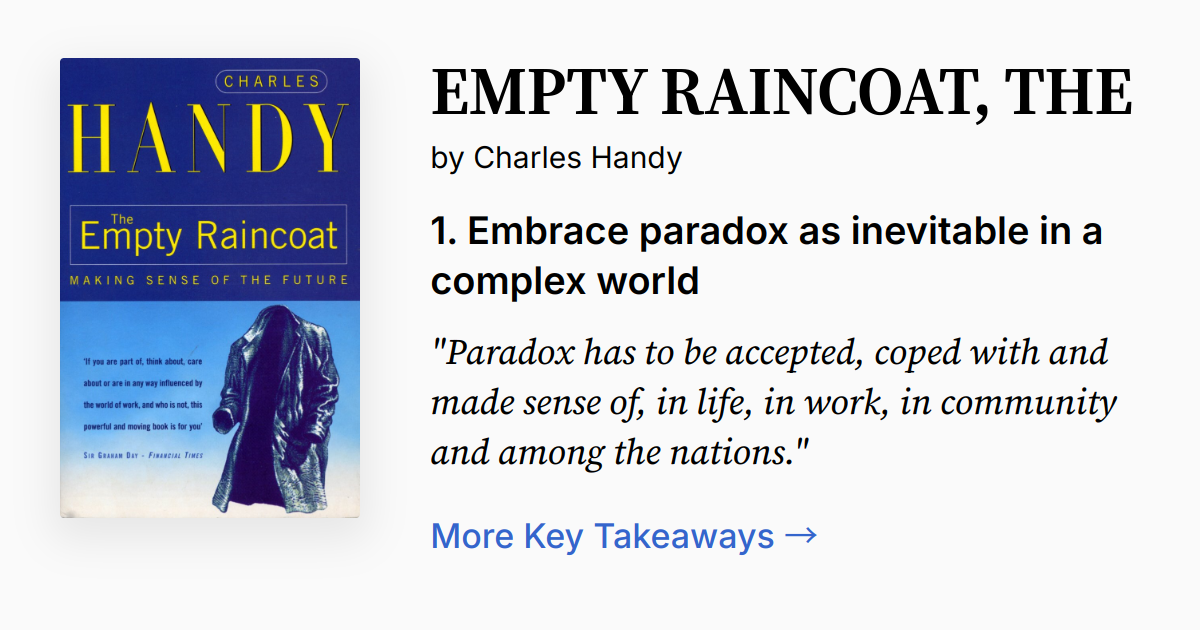 EMPTY RAINCOAT, THE | Summary, Audio, Quotes