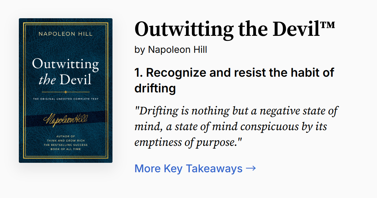 Outwitting the Devil® | Summary, Audio, Quotes