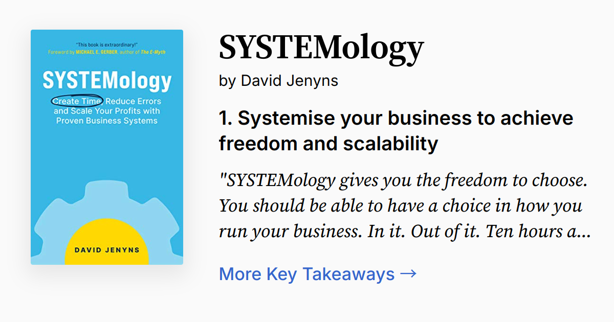 SYSTEMology by David Jenyns | Summary, Quotes, FAQ, Audio