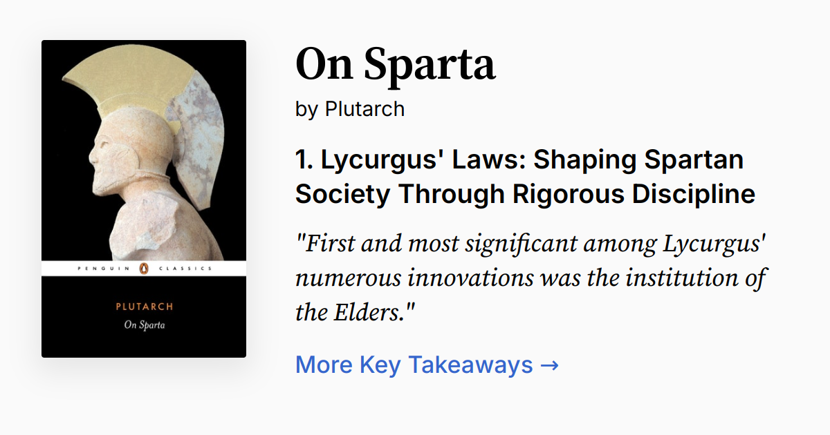 On Sparta by Plutarch | Summary, Quotes, FAQ, Audio