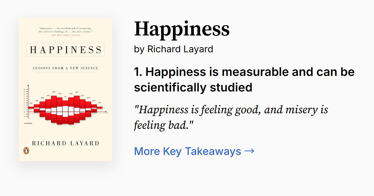 Happiness by Richard Layard | Summary, Audio, Quotes, FAQ