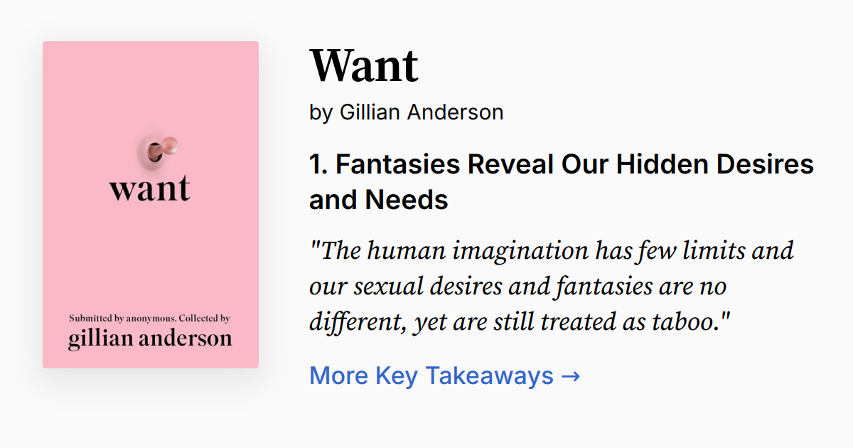 Want by Gillian Anderson | Summary, Audio, Quotes, FAQ