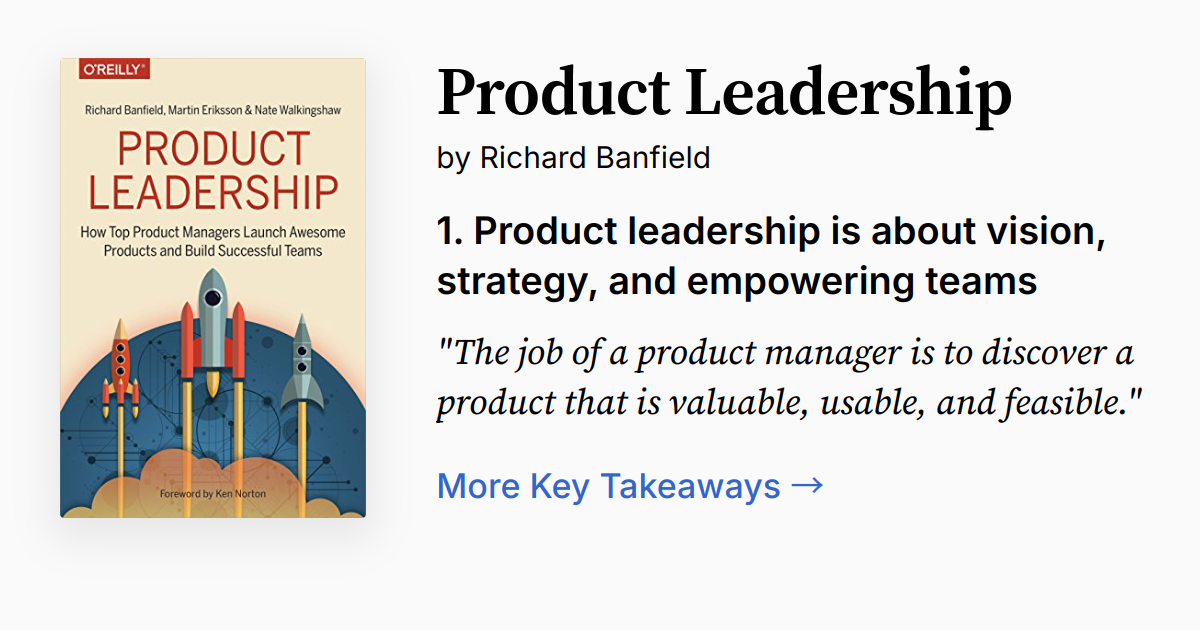 Product Leadership | Summary, Audio, Quotes