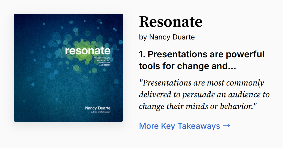 Resonate by Nancy Duarte | Summary, Quotes, FAQ, Audio