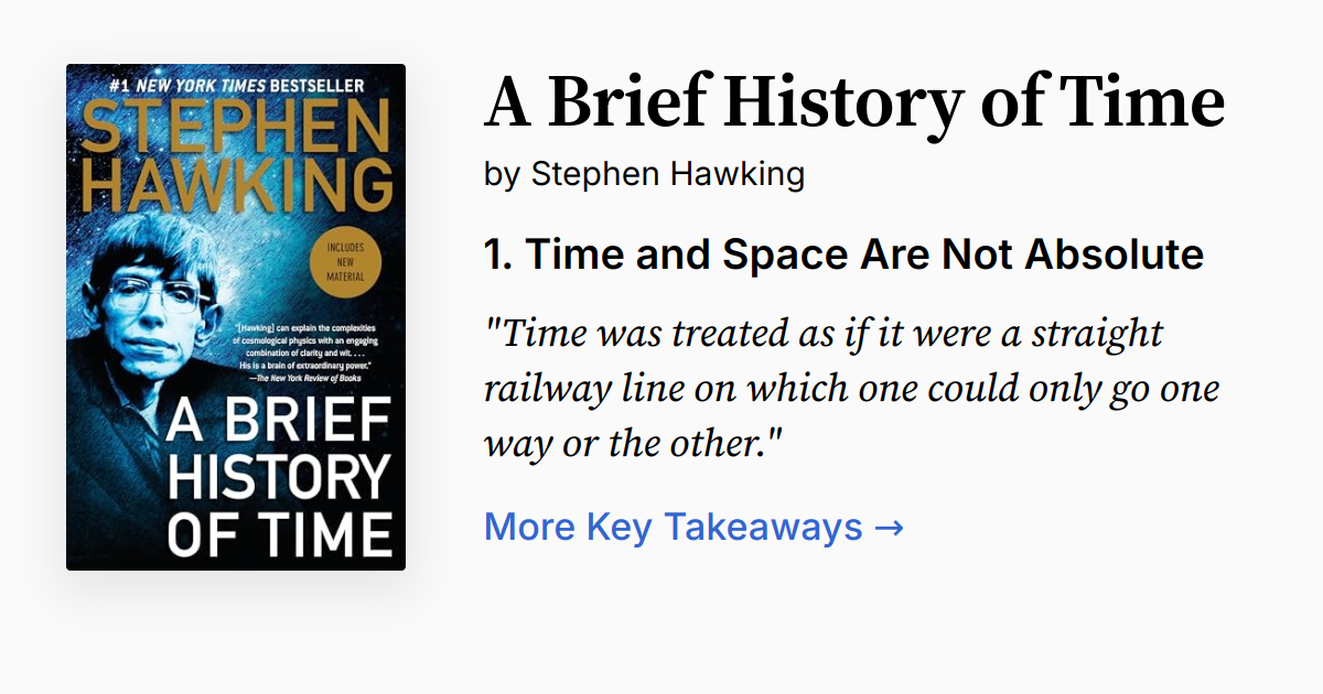 A Brief History of Time | Résumé, Audio, Quotes, FAQ