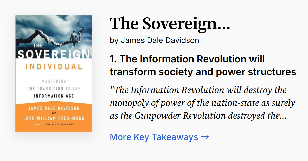 The Sovereign Individual | Summary, Quotes, FAQ, Audio