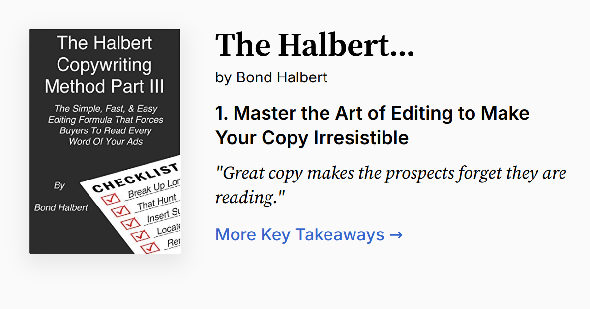 The Halbert Copywriting Method Part III | Summary, Audio, Quotes, FAQ
