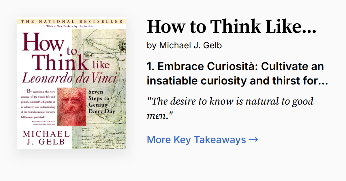 How to Think Like Leonardo da Vinci | Summary, Audio, Quotes, FAQ