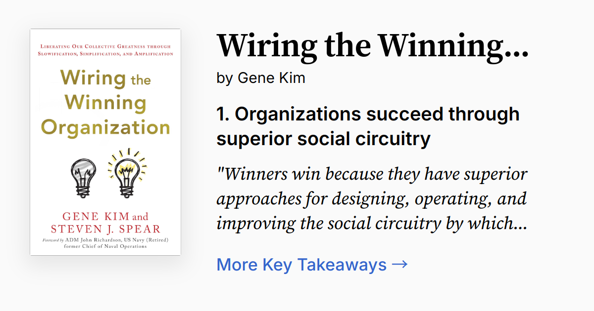 Wiring the Winning Organization | Summary, Audio, Quotes, FAQ