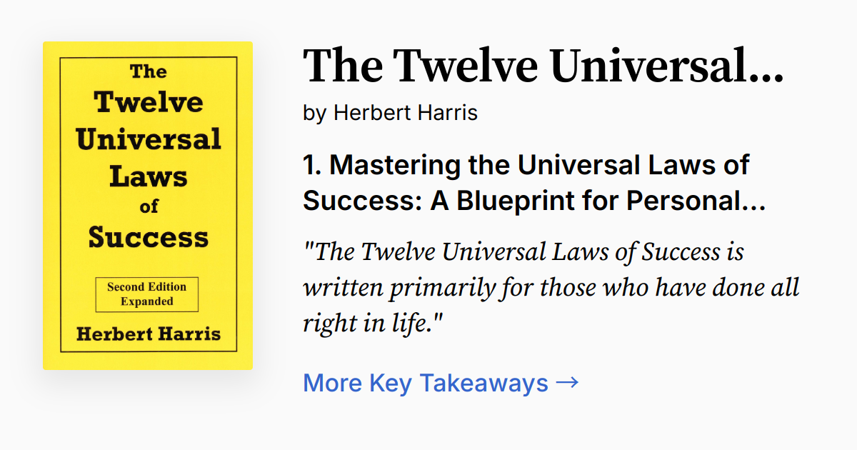 The Twelve Universal Laws of Success | Summary, Audio, Quotes, FAQ