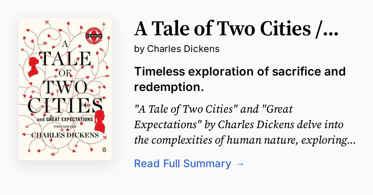 A Tale of Two Cities / Great Expectations | Summary, Analysis