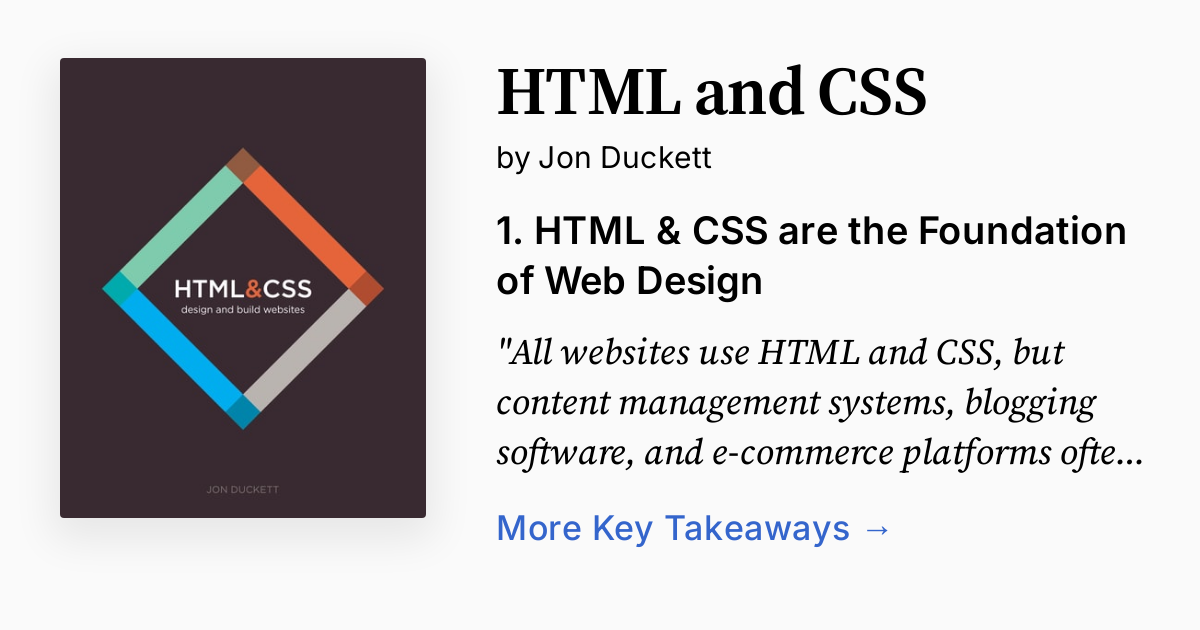 HTML and CSS by Jon Duckett | Summary, Quotes, FAQ, Audio