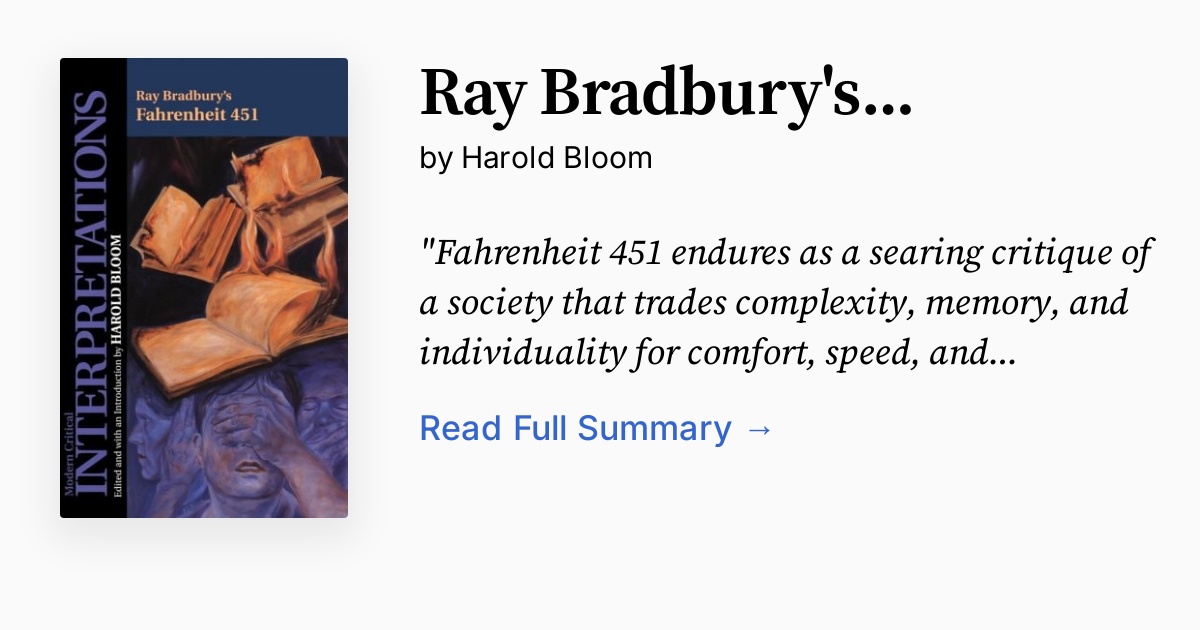 Ray Bradbury's Fahrenheit 451 | Summary, Analysis, FAQ