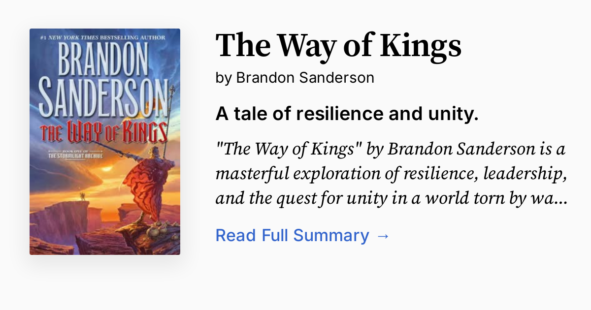 The Way of Kings | Summary, Audio, Analysis, FAQ