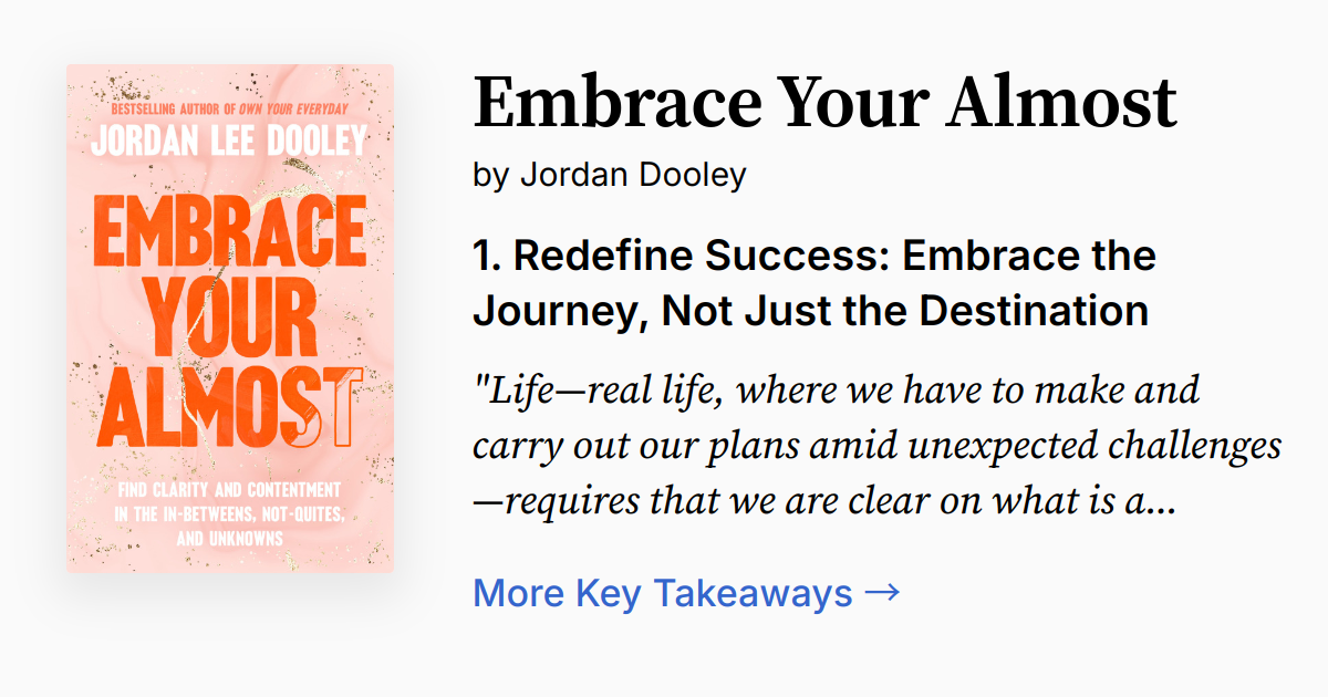 Embrace Your Almost | Summary, Quotes, FAQ, Audio