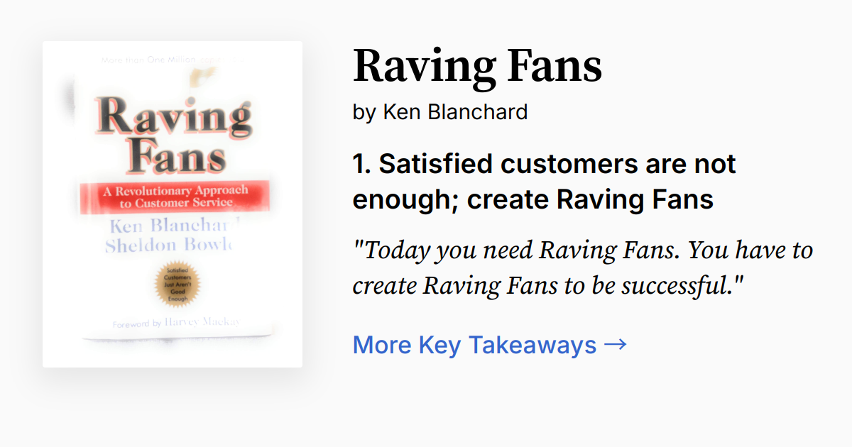 Raving Fans by Ken Blanchard | Summary, Quotes, FAQ, Audio