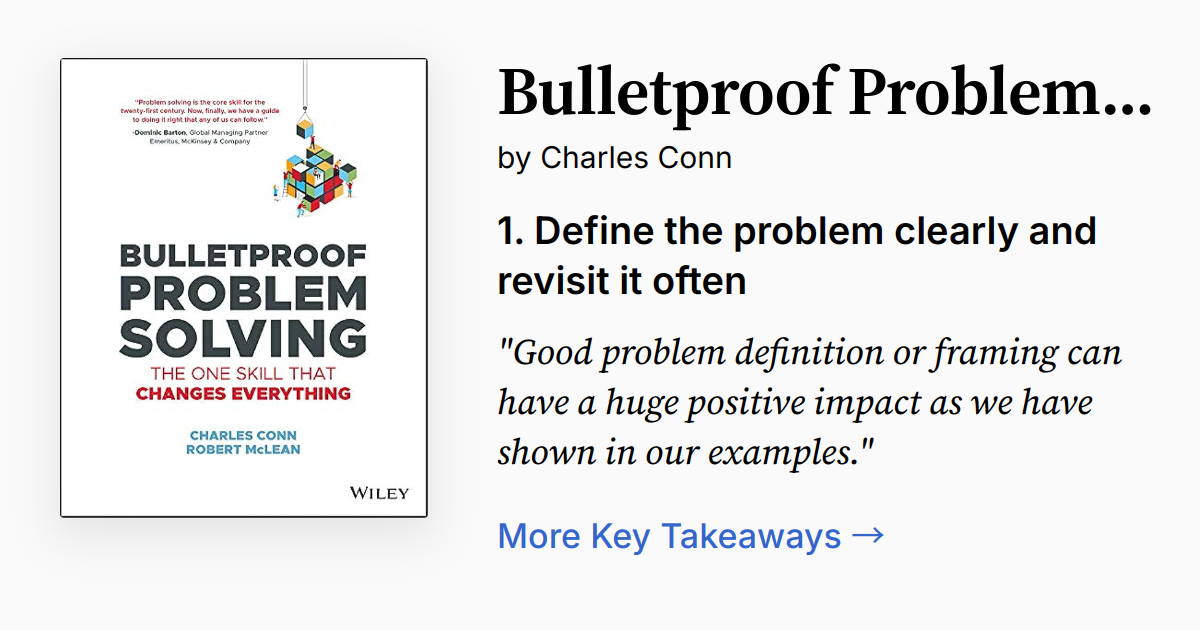 Bulletproof Problem Solving | Summary, Quotes, FAQ, Audio