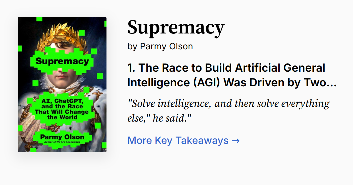 Supremacy by Parmy Olson | Summary, Quotes, FAQ, Audio
