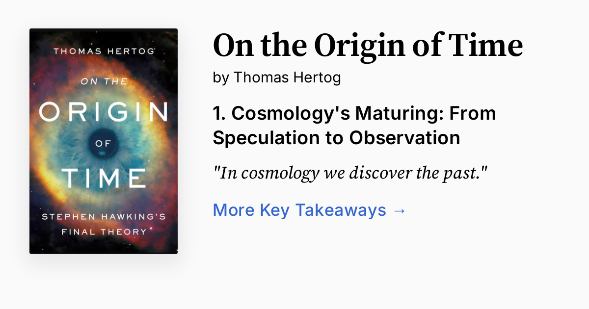 On the Origin of Time | Summary, Audio, Quotes, FAQ