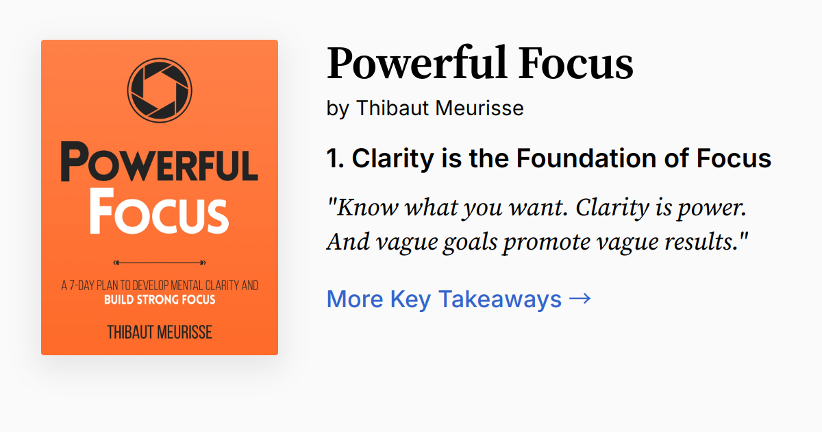 Powerful Focus by Thibaut Meurisse | Summary, Quotes, FAQ, Audio