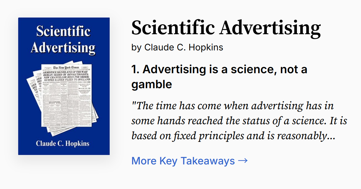 Scientific Advertising | Summary, Audio, Quotes, FAQ
