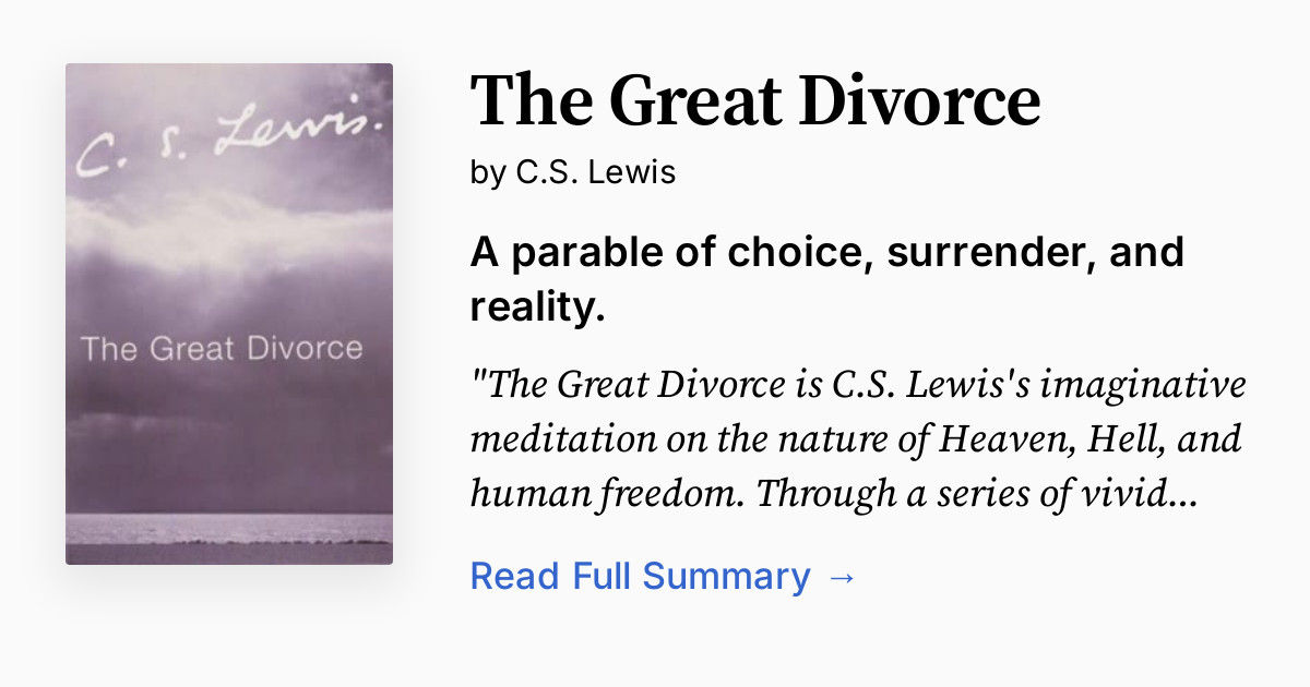 The Great Divorce | Summary, Analysis