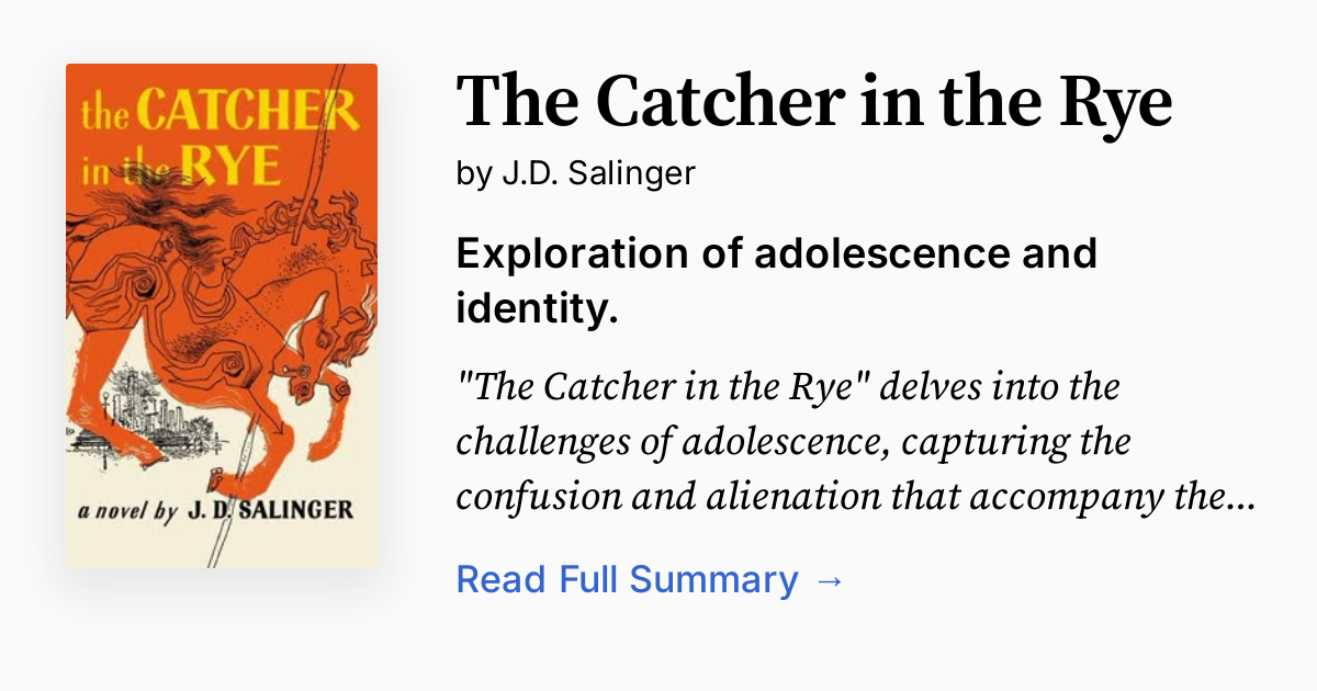 The Catcher in the Rye | Summary, Analysis, FAQ