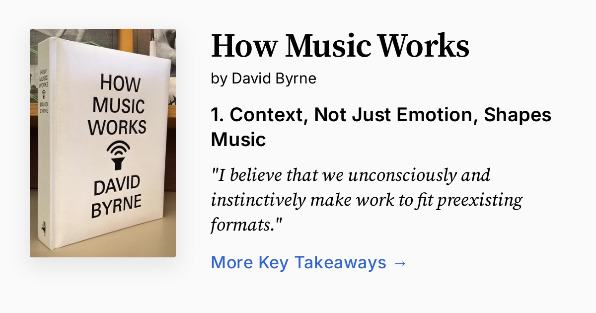 How Music Works | Summary, Audio, Quotes, FAQ