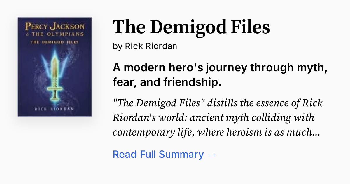 The Demigod Files | Summary, Analysis, FAQ