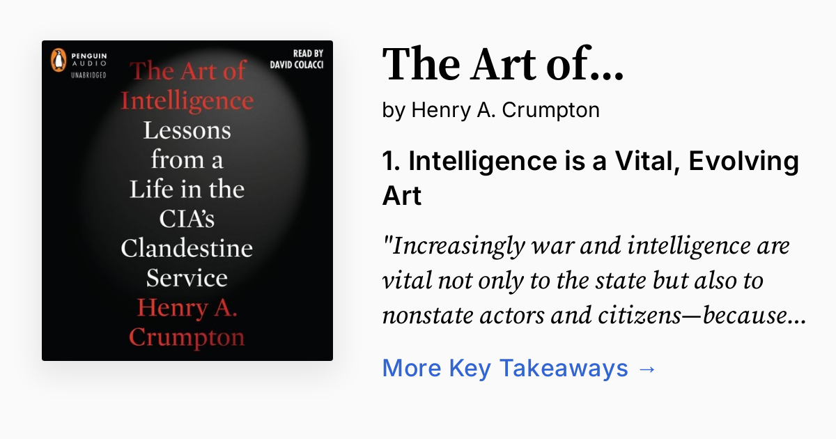 The Art of Intelligence | Summary, Audio, Quotes, FAQ