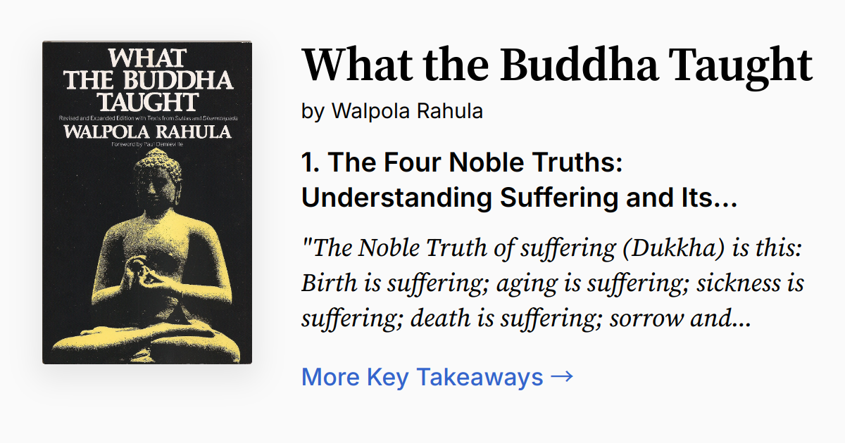 What the Buddha Taught | Summary, Quotes, FAQ, Audio