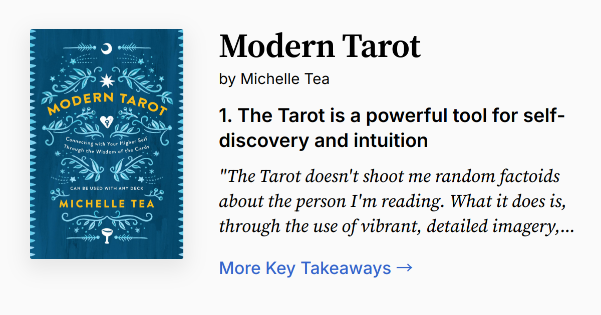 Modern Tarot by Michelle Tea | Summary, Audio, Quotes, FAQ