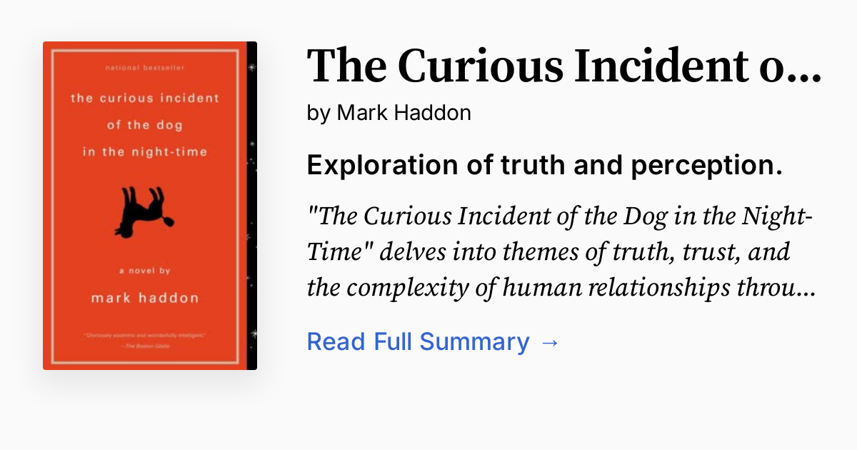 The Curious Incident of the Dog in the Night-Time | Summary, Analysis, FAQ
