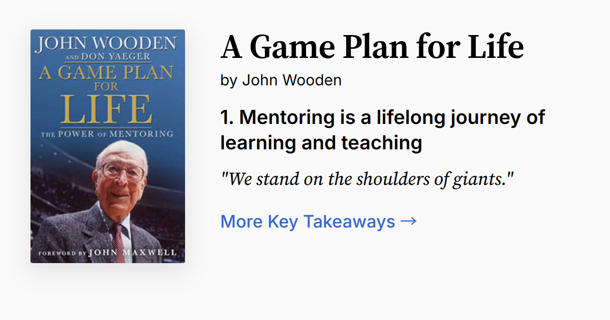 A Game Plan for Life | Summary, Audio, Quotes, FAQ