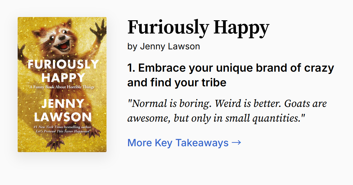 Furiously Happy | Summary, Audio, Quotes, FAQ