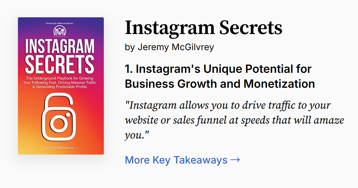 Instagram Secrets | Summary, Audio, Quotes, FAQ