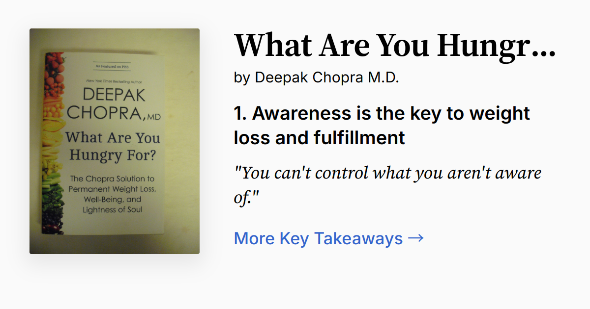 What Are You Hungry For? | Summary, Audio, Quotes, FAQ