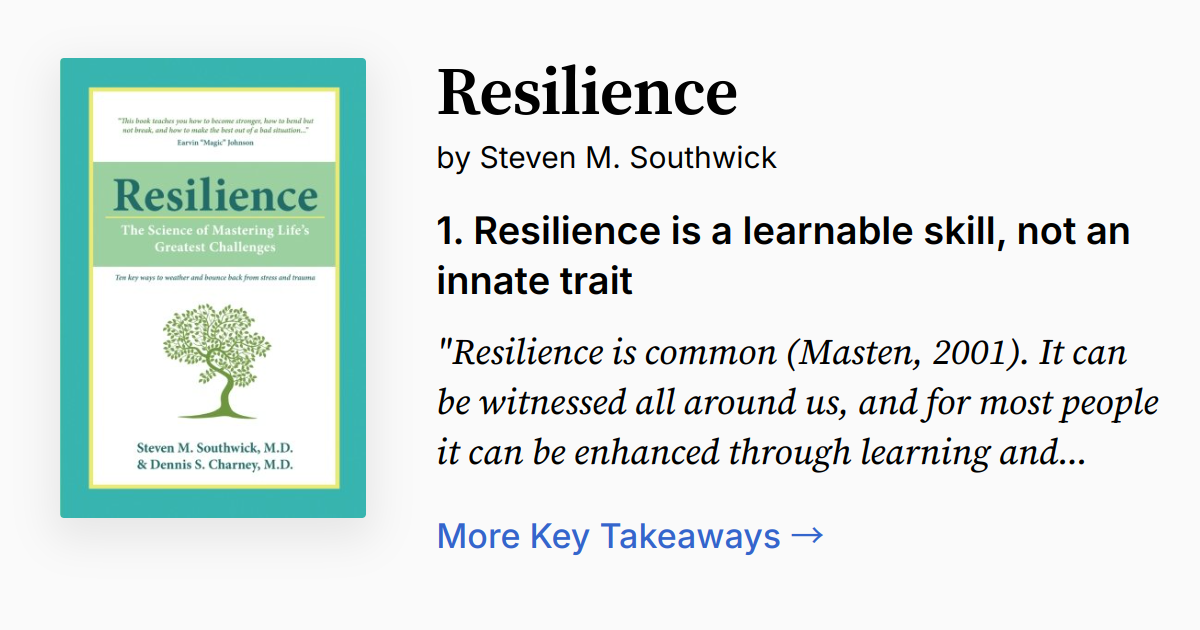 Resilience by Steven M. Southwick | Summary, Audio, Quotes, FAQ